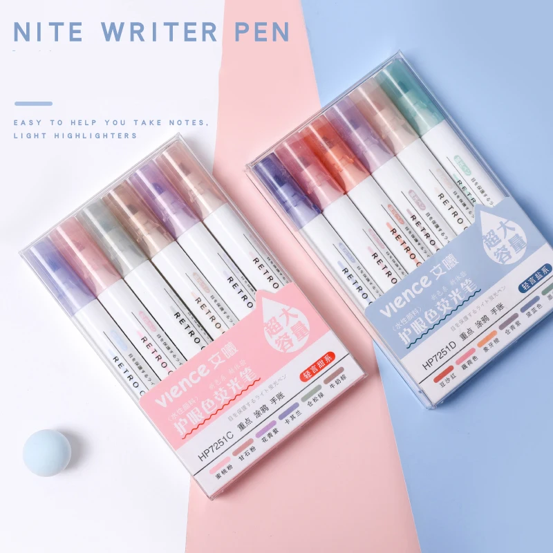 6pcs-lot-Morandi-Macaroon-Retro-Color-Highlighter-Pen-Set-DIY-Graffiti ...