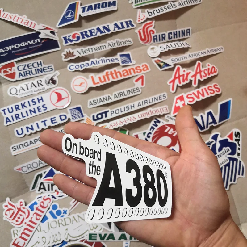 55-Pcs-lot-Airline-LOGO-Toys-Waterproof-Cool-Stickers-Airline-Airplanes ...