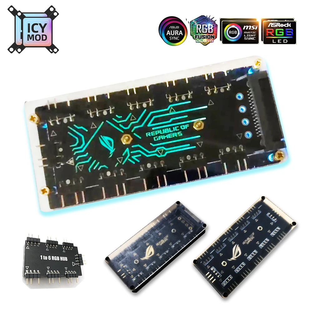 ROG RGB Hub 1 10 1 6 Splitter 5V 3Pin SATA Power Supply Lighting Panel ...