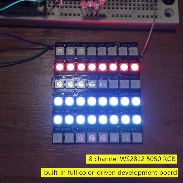 20PCS 8 채널 WS2812 5050 RGB LED 조명 내장 풀 컬러 구동 개발 보드, 2812 Ws2812b 내장 풀 ...