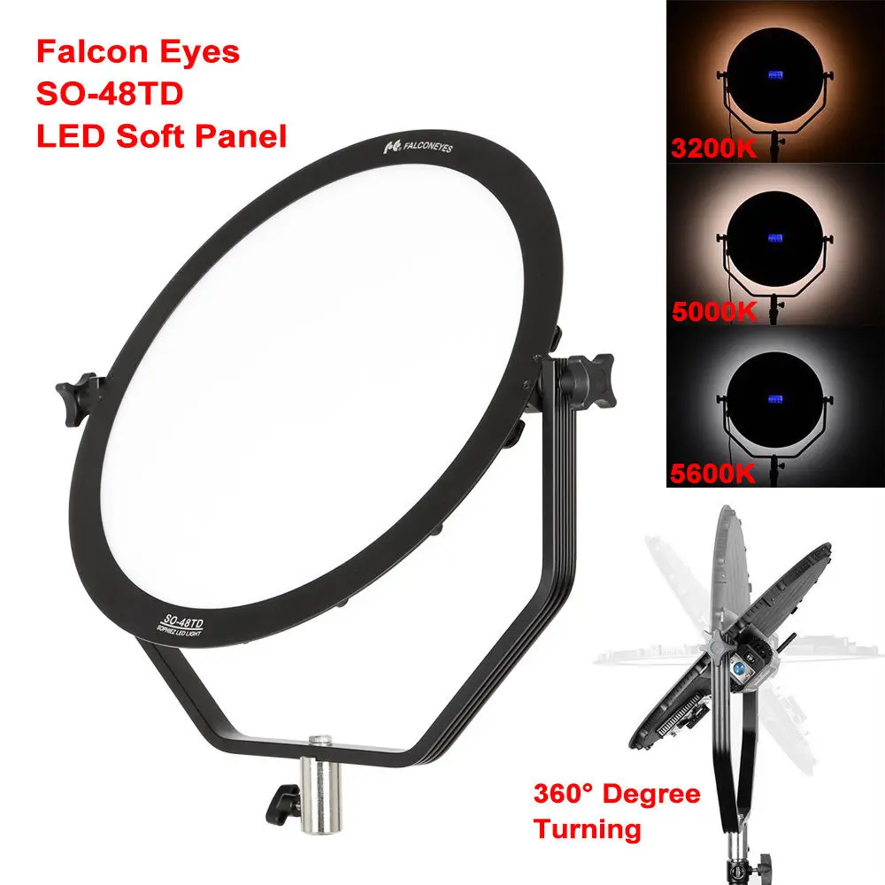 Falcon Eyes Panel LED de 48W, iluminación continua, regulable, alto ...