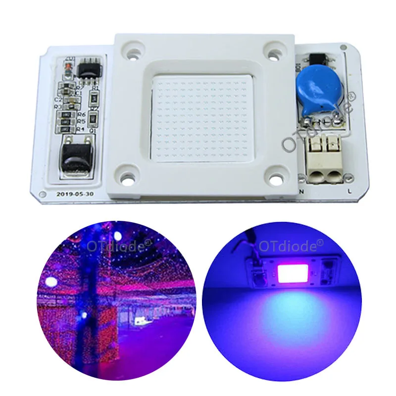 220V-50W-Led-Black-Light-UV-Lamp-Chip-365-nm-395-nm-Ultraviolet-Cure ...