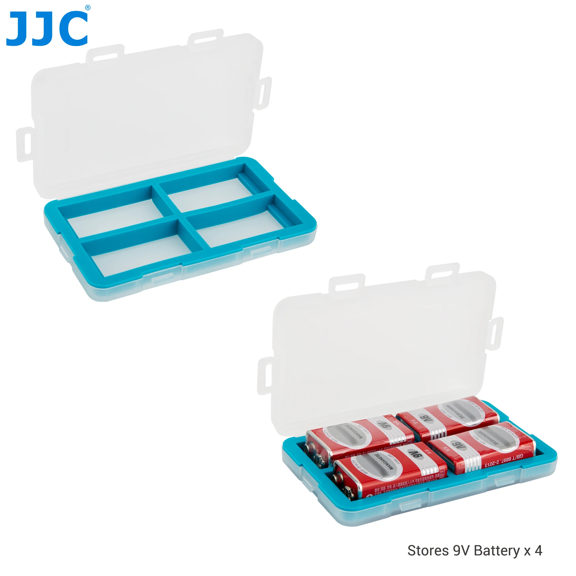 JJC 4 Slots Battery Case Holder Storage Box Organizer for 9V Battery ...