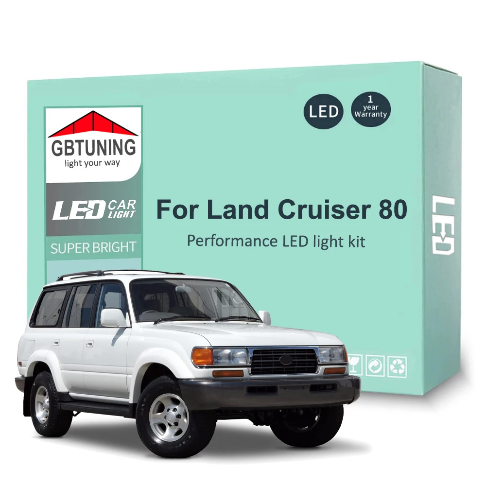 17Pcs LED Interior Light Bulb Kit For Toyota Land Cruiser 80 Series ...