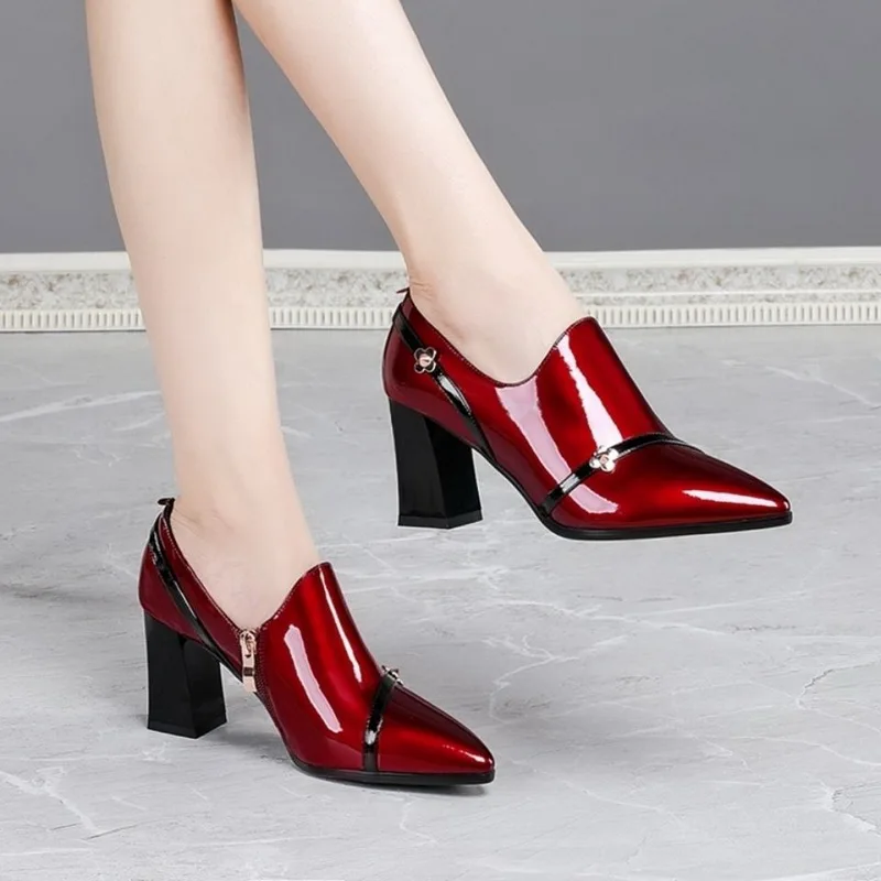 Pop-New-Autumn-Shoes-Woman-High-Heels-Women-s-Pumps-Soft-Patent-Leather ...