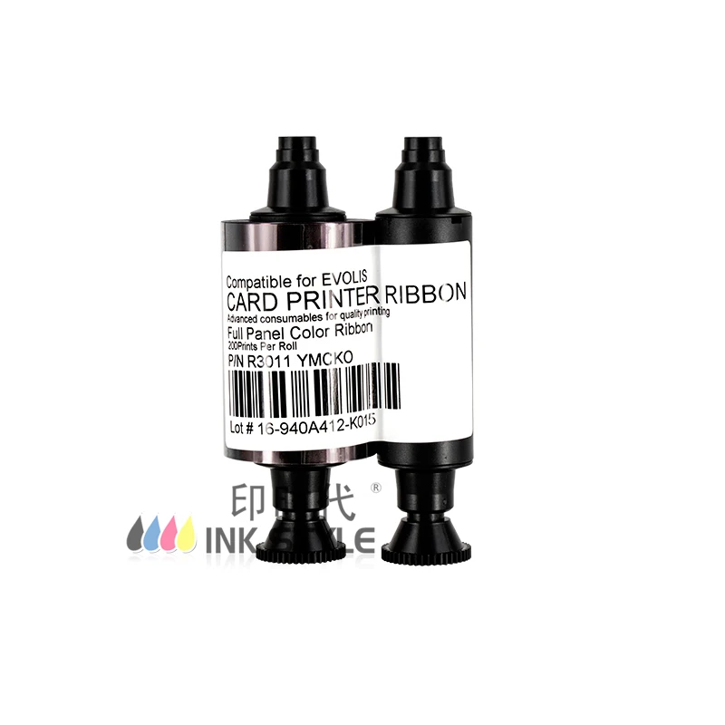 R3011 YMCKO Color Printing Ribbon 200prints use in Evolis Pebble Dualys ...
