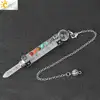 CSJA 7 Chakra Divination Pendulum for Dowsing Crystal Quartz Pendulums 2021 Natural Stone ...
