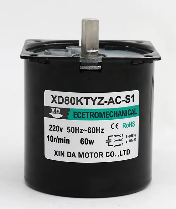 80ktyz Ac Motor 220v 5rpm -110rpm Motor Micro Slow Speed Machine 60w ...