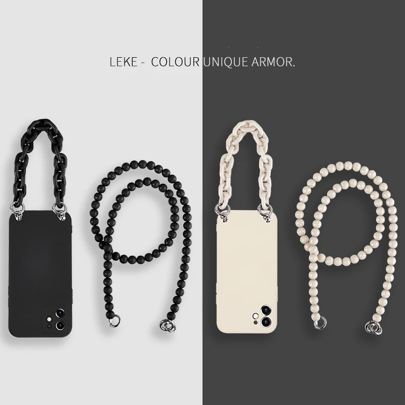 Original Crossbody Necklace Lanyard Liquid Silicone Phone Case For ...