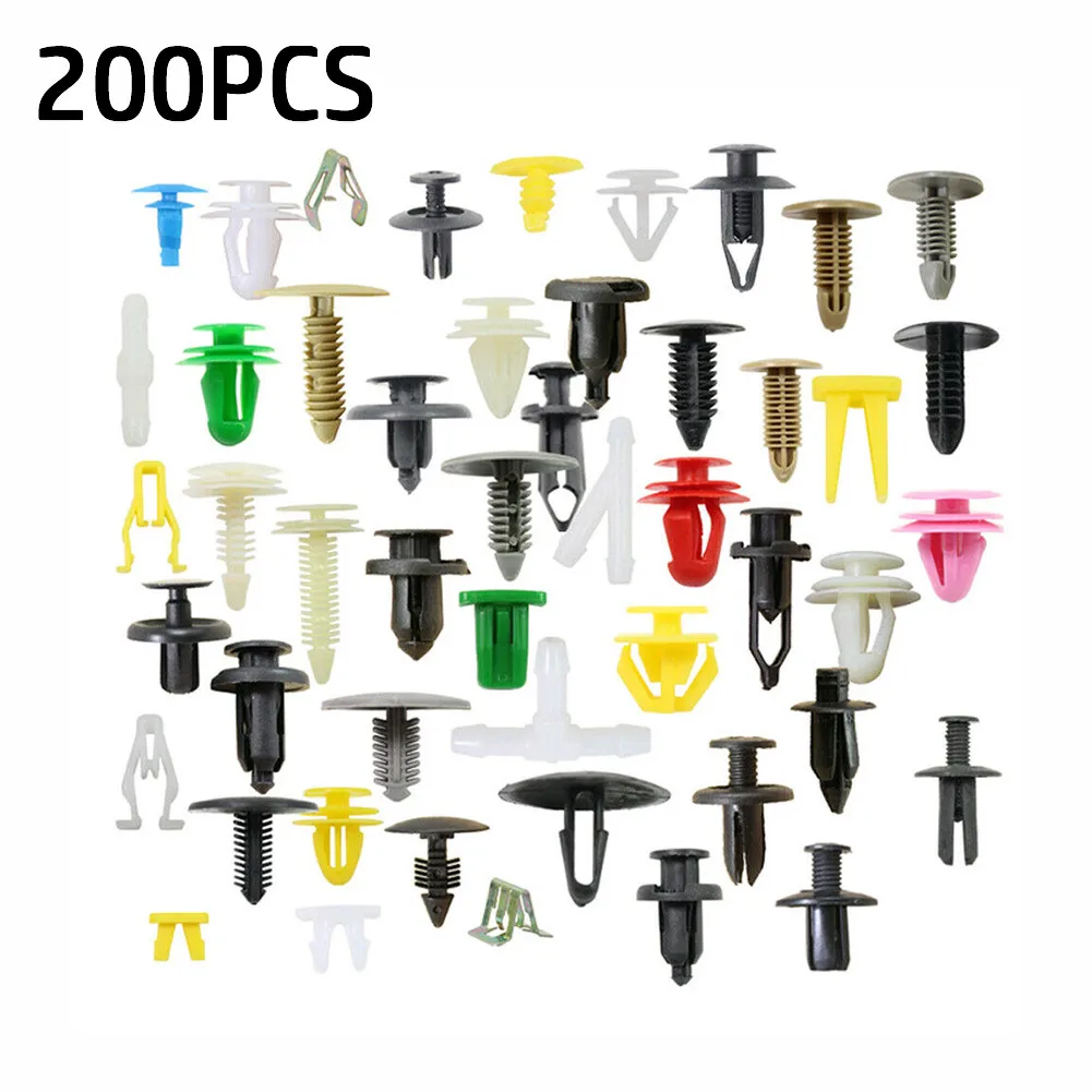 200pcs Car Plastic Clips Body Push Pin Rivet Fasteners Trim Moulding ...