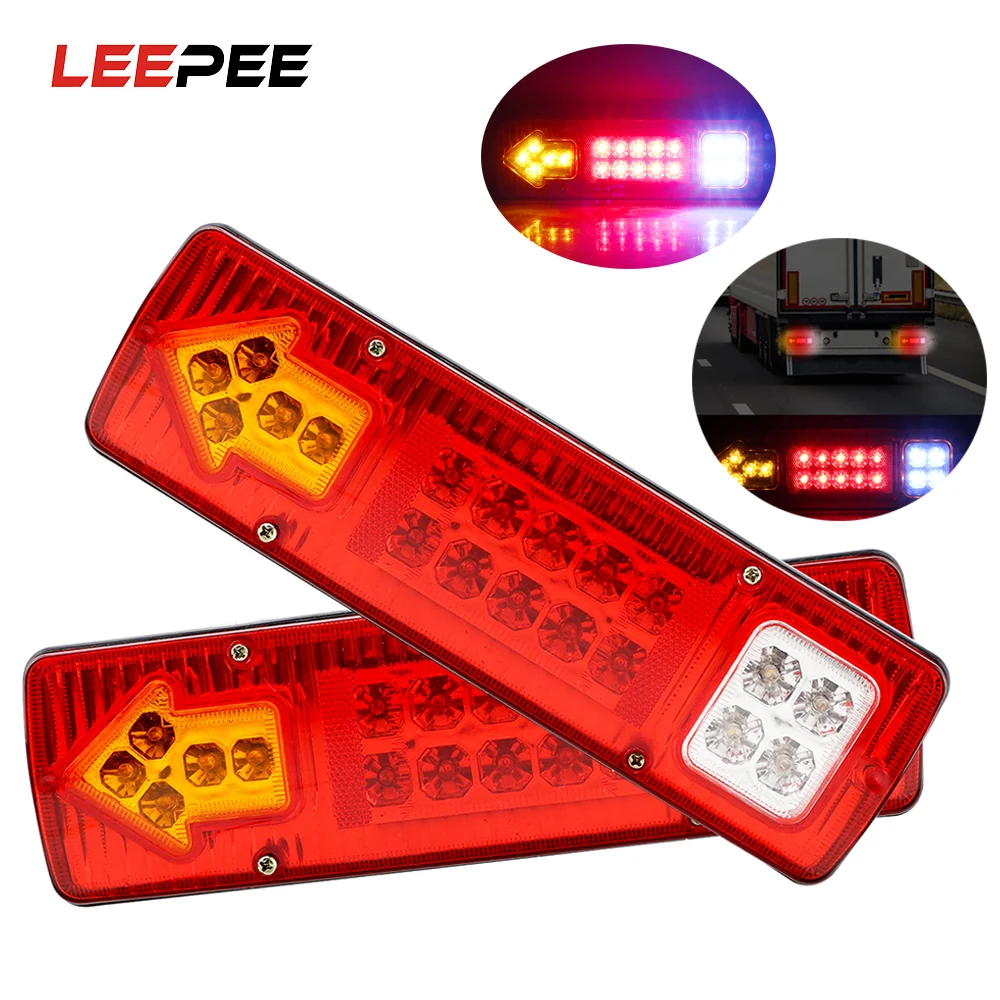 12V 24V Taillights Truck Turn Signal Lights Trailer Lorry LED Tail Stop ...