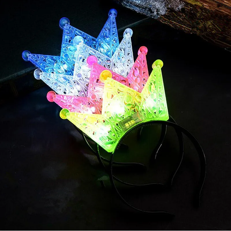 Women Girls LED Flashing Glow Headband Crown Tiara Light Up Hairbands ...