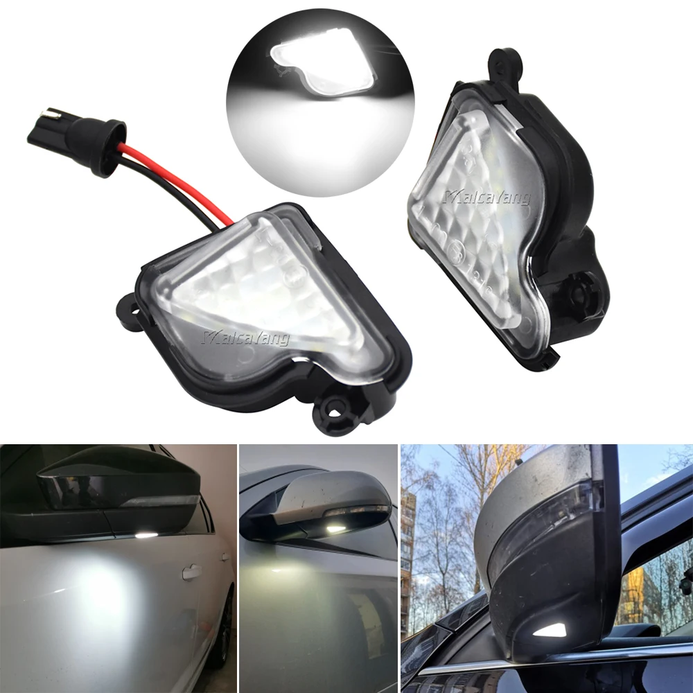 2Pcs-6500K-White-Led-Under-Side-Mirror-Light-Puddle-Lamp-For-Skoda ...