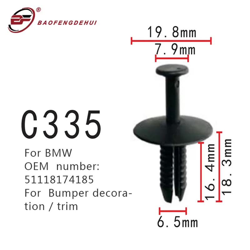 Trim Plug Fastener For Bmw Bumper Decoration Positioner Clamp ...