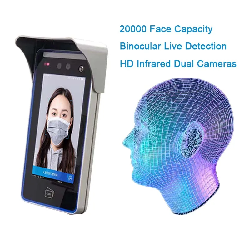 7 Inch Facial Recognition Infrared Body Temperature Scanner Thermometer ...