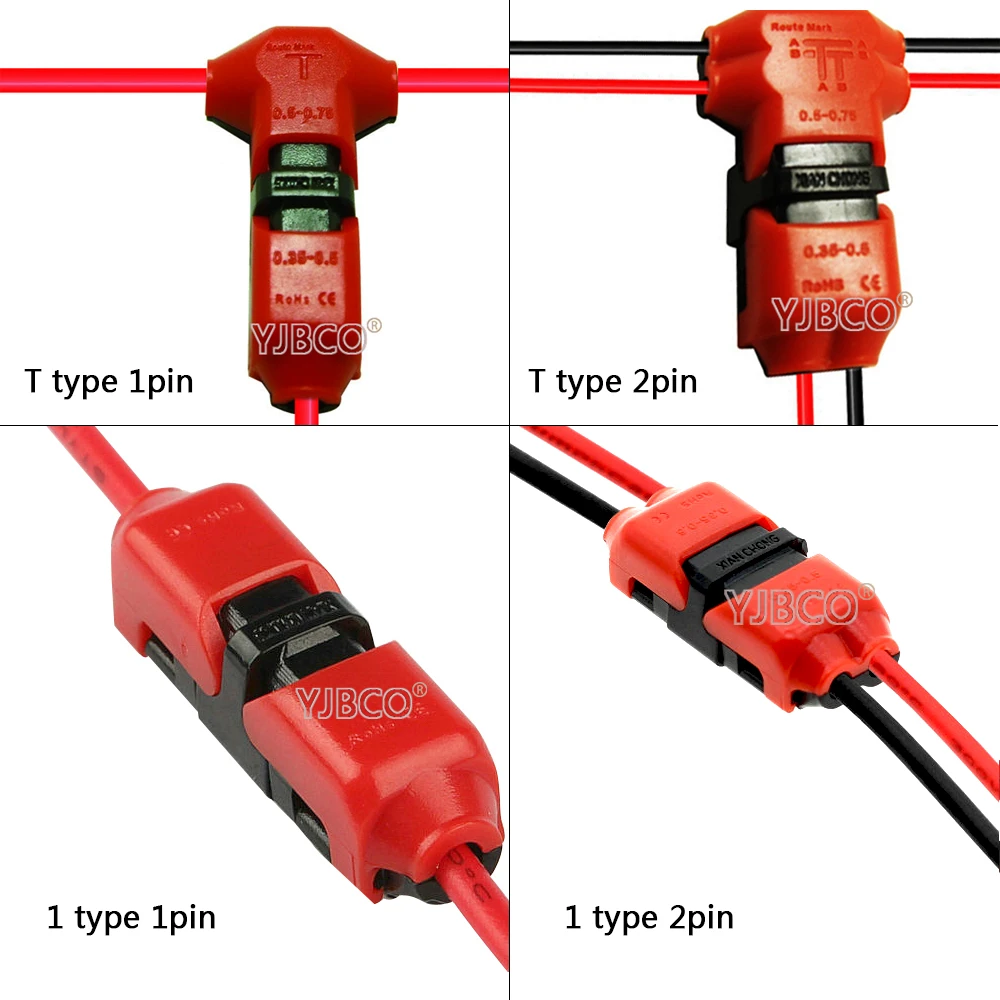 5pcs 1/2pin H/t Type Scotch Lock Quick Splice Wire Connectors For ...