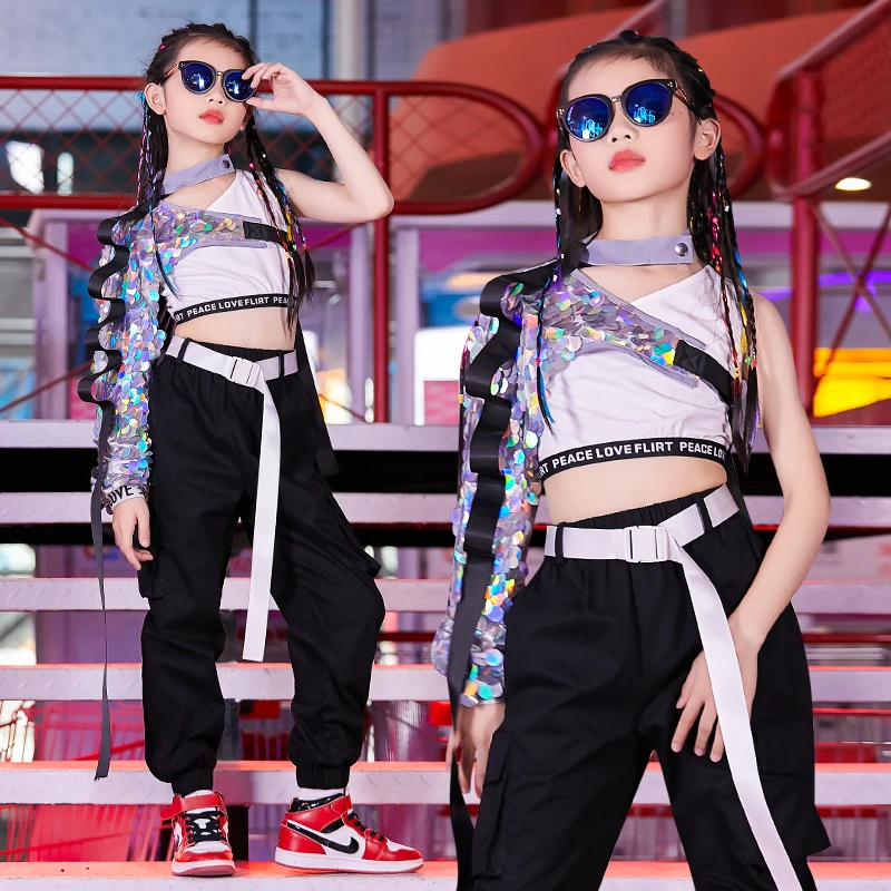 Children Hip Hop Street Dance Costumes Girls' Jazz Performance Clothing ...