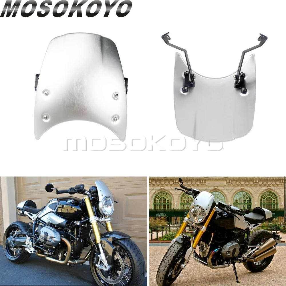 For BMW R NineT Motorcycle Silver Windshield Aluminum Wind Screen ...