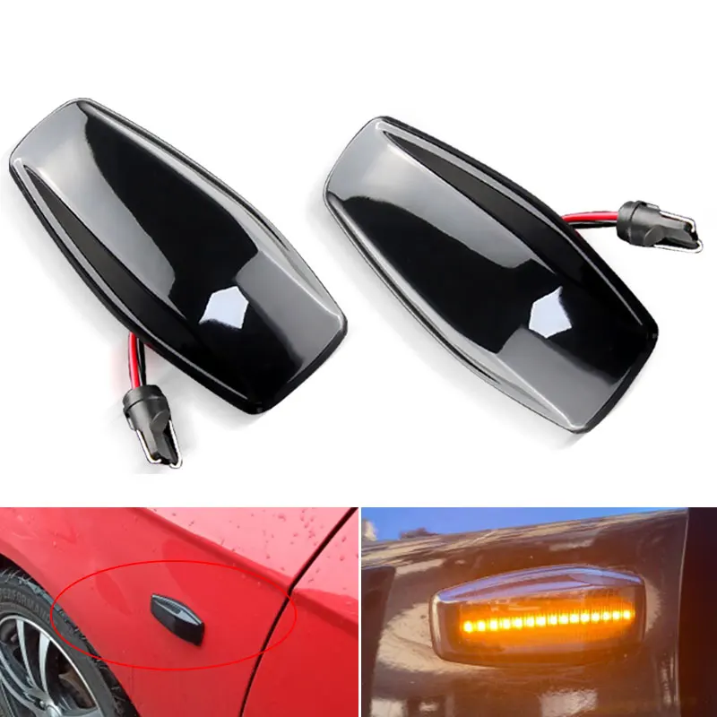 2PCS-LED-Turn-Signal-LED-Side-Marker-Light-Flashing-Indicator-Amber-For ...