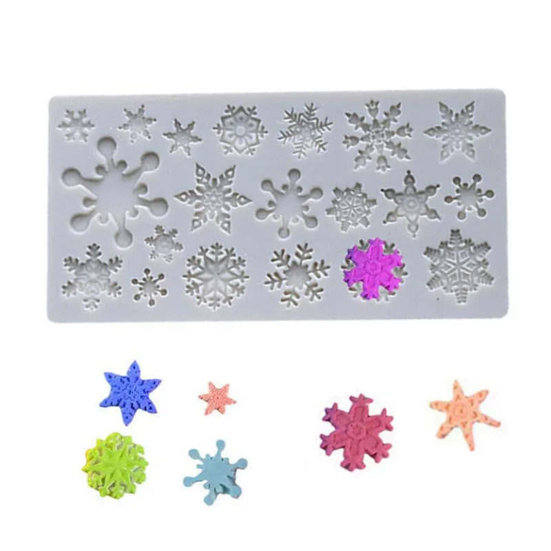Christmas Snowflake Shape Silicone Mold for Handmade Cake Decorate ...