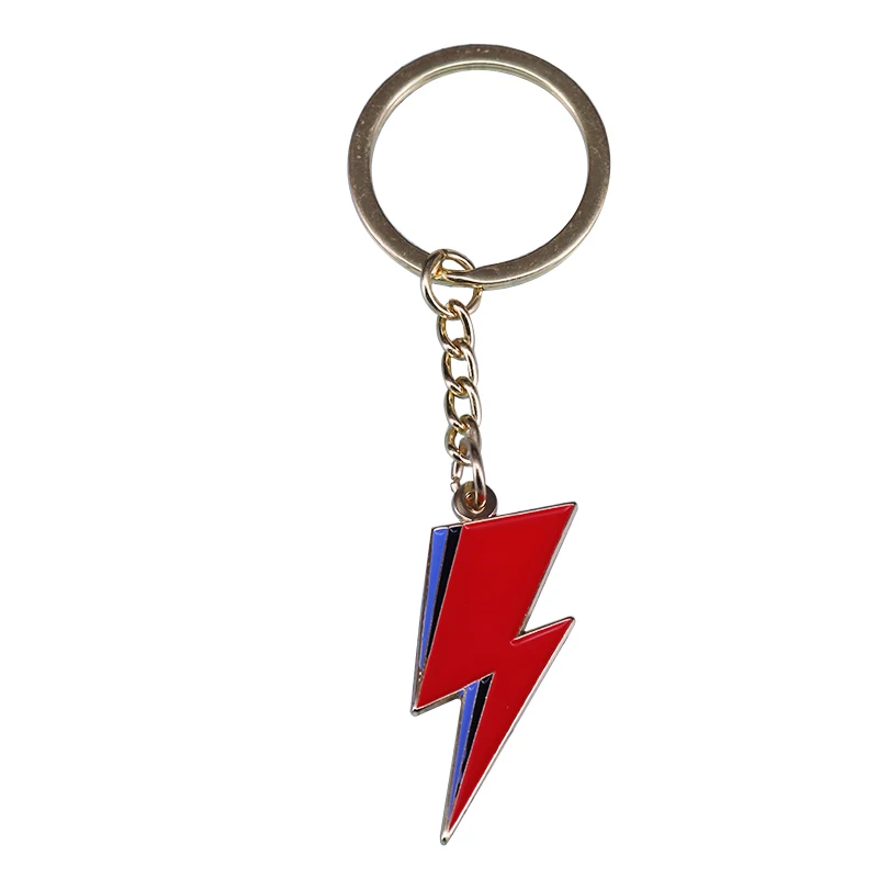 David Bowie Keychain Singer Lighting Bolt Enamel Keyring - Pins ...