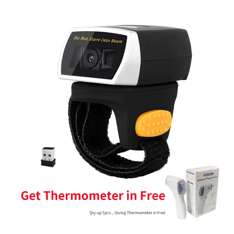 Bluetooth Ring Barcode Scanner 2.4G Wireless Wearable Barcode Reader ...