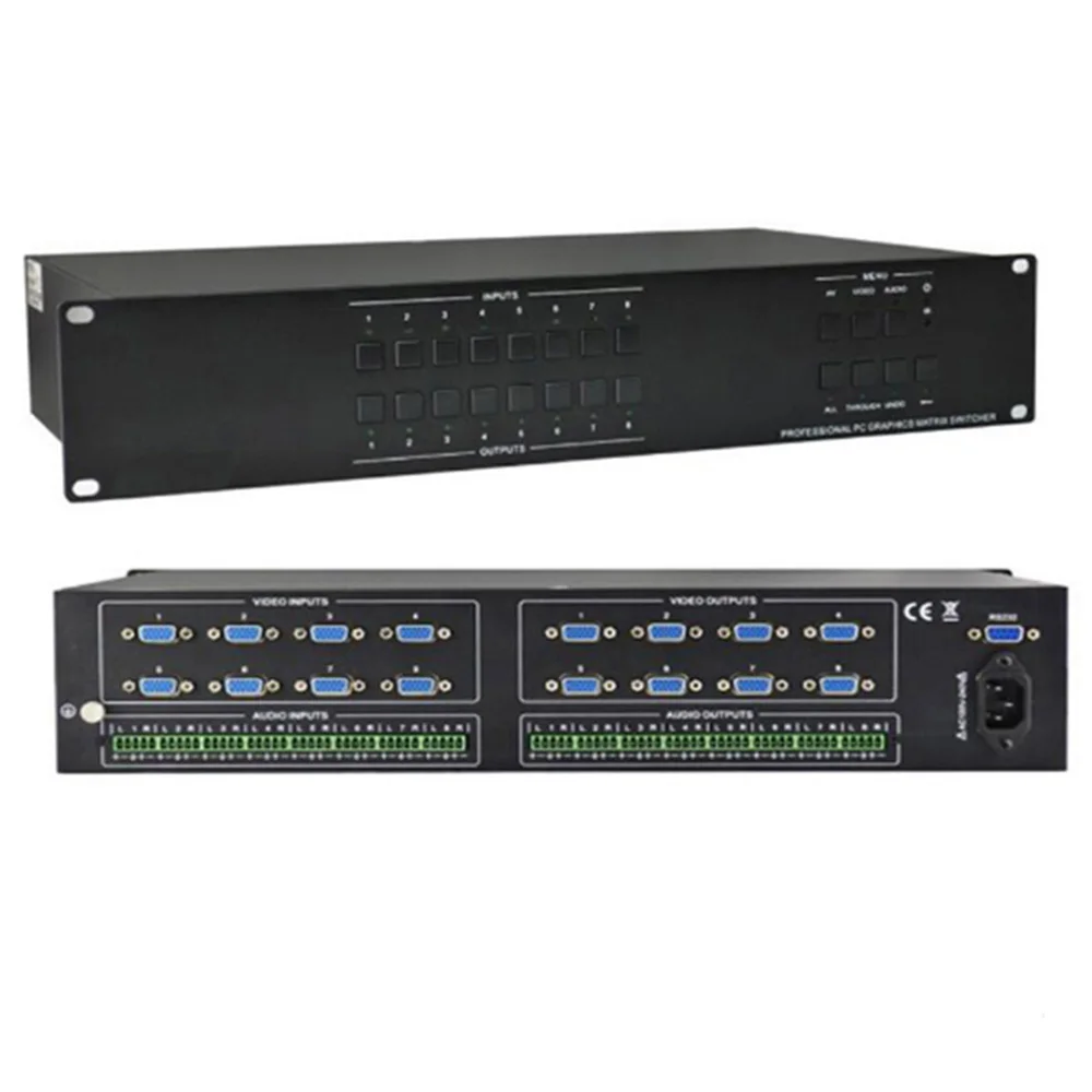 VGA-Matrix-8X8-VGA-Switch-splitter-Video-audio-matrix-female-to-male ...