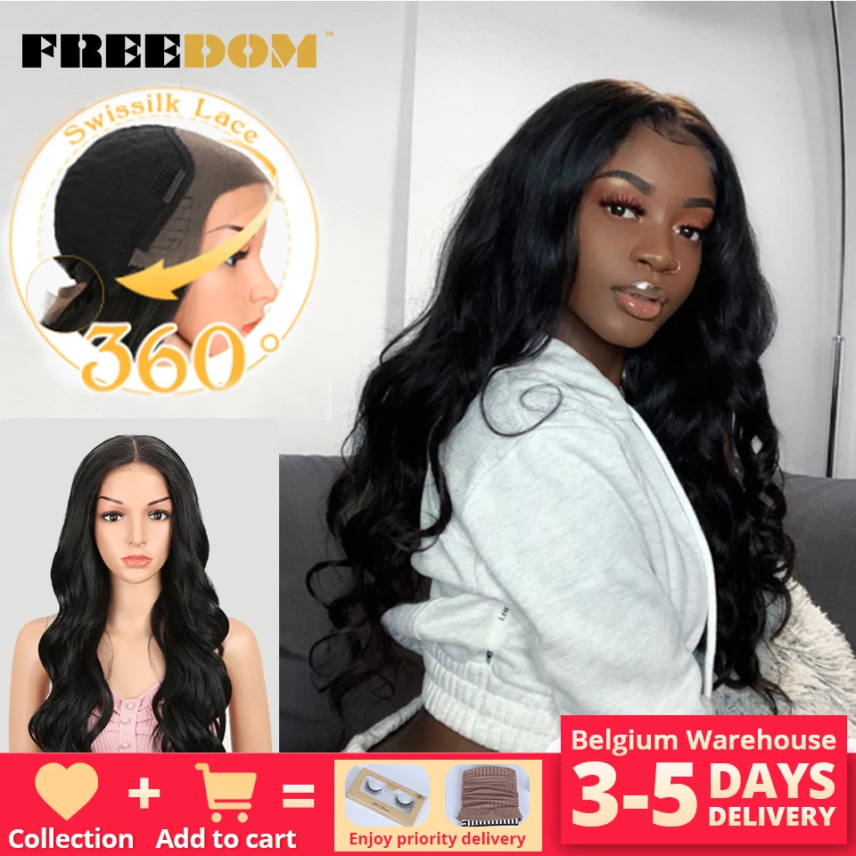 FREEDOM Free Parting Easy 360 Lace Front Synthetic Wigs For Black Women ...