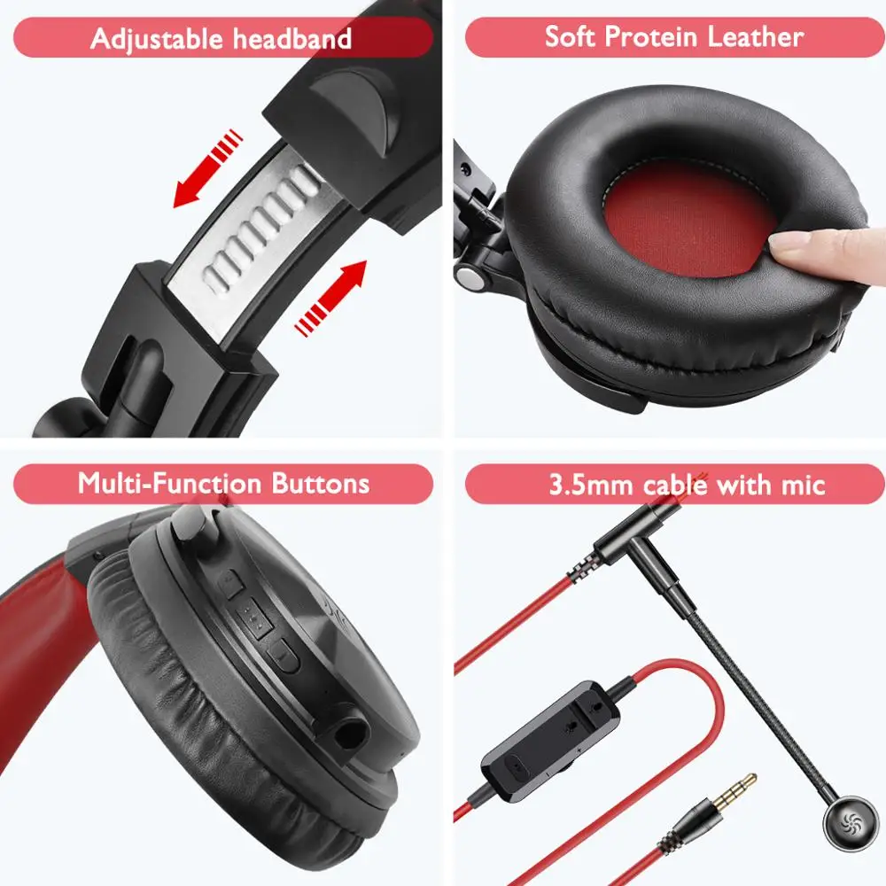 Oneodio New Gaming Headset Wireless Headphones With Extend Mic For ...