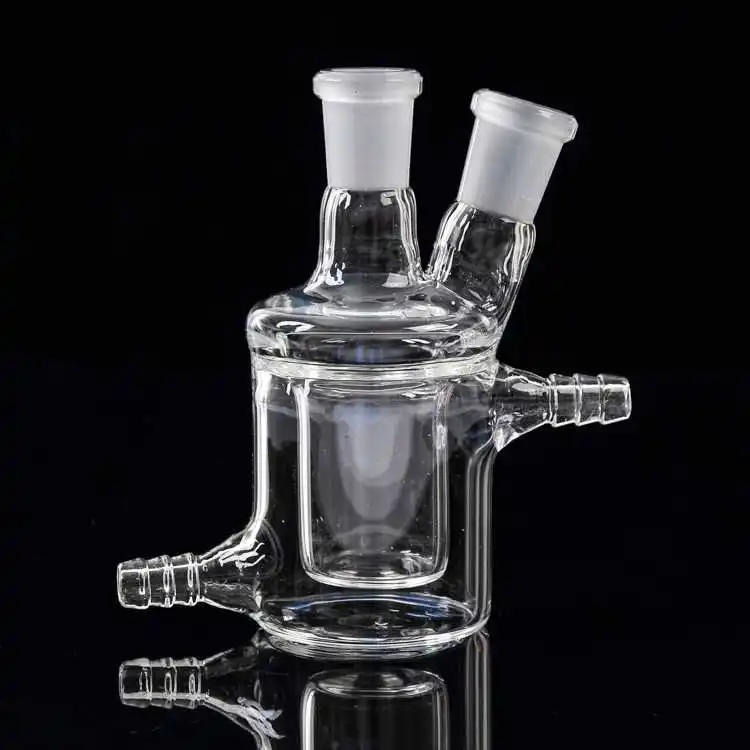 Two-neck Jacketed Reaction Flask 25ml / 14 * 2 Double-layer Jacketed ...