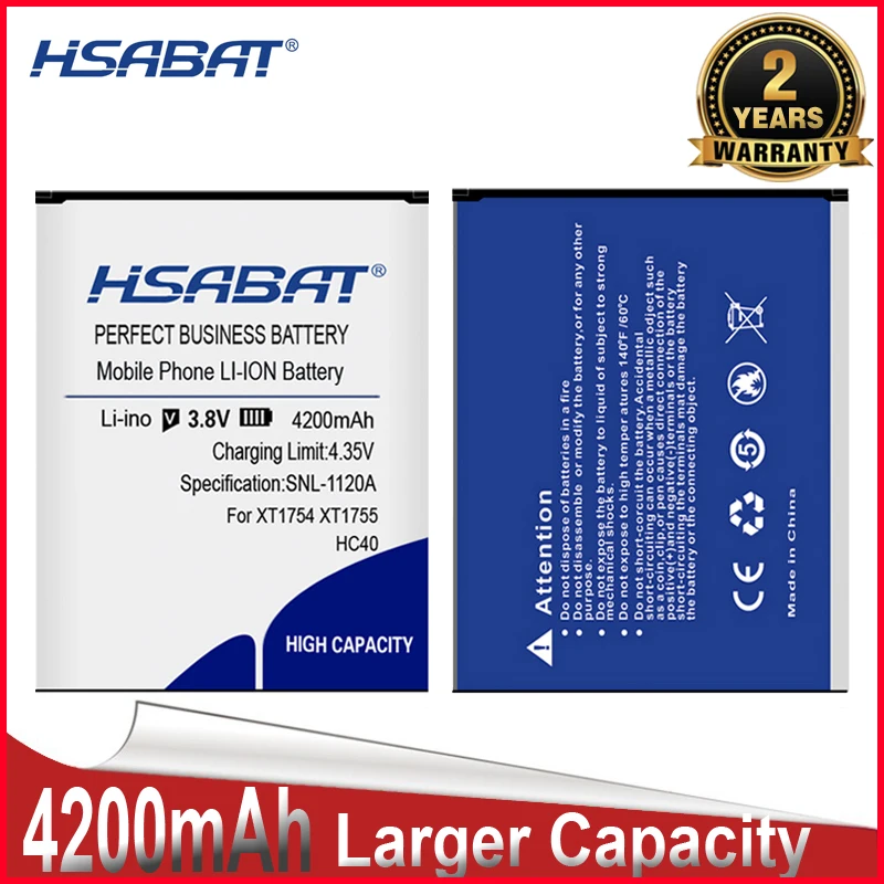 HSABAT 0 Cycle 4200mAh HC40 Battery for Motorola Moto XT1754 XT1755 ...