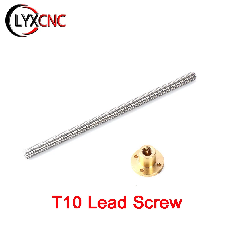 1pcs New 3d Printer Lead Screw T10 100mm Picth 2mm Lead 2mm + Brass Nut ...