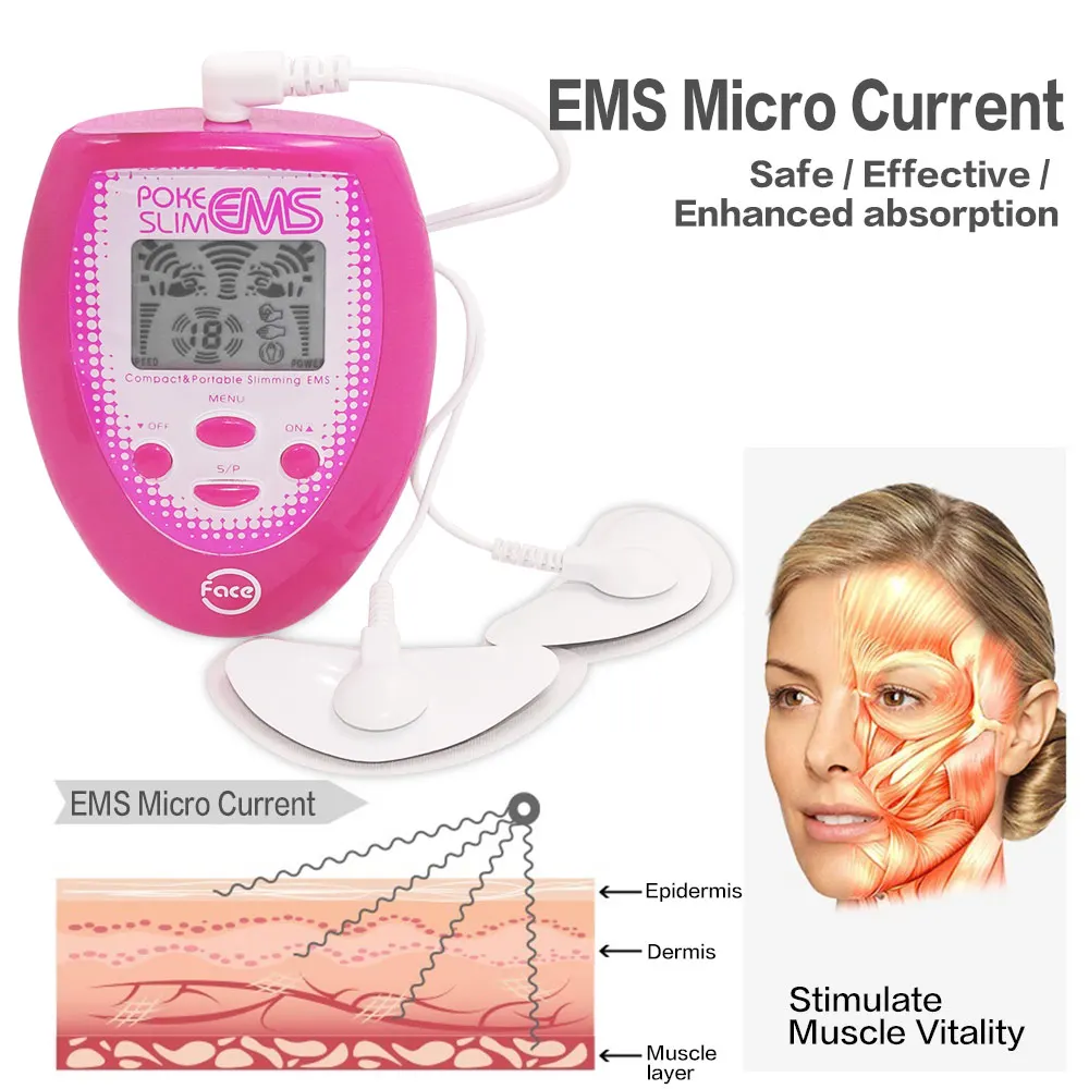 Electronic Face Pulse Massager Jaw Exerciser EMS Facial Body Muscle ...
