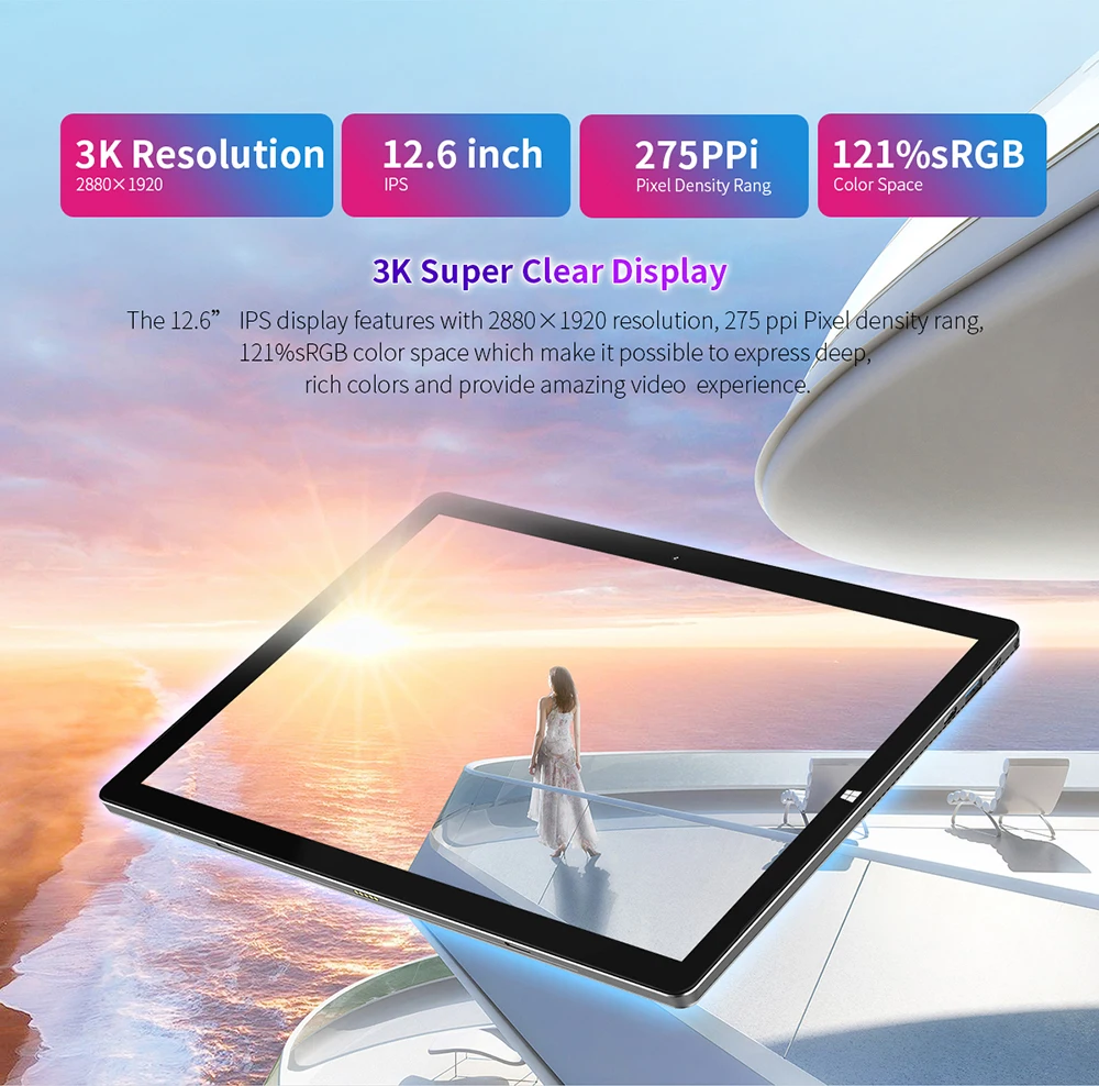 Teclast Tablet PC Windows 10, Tipo C, X6 Pro, 12.6 ", 8GB de RAM, SSD ...