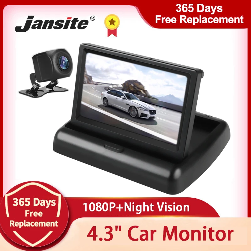 Jansite 4.3 inch Car Monitor Rear View Camera AHD 1080P Backup Camera ...