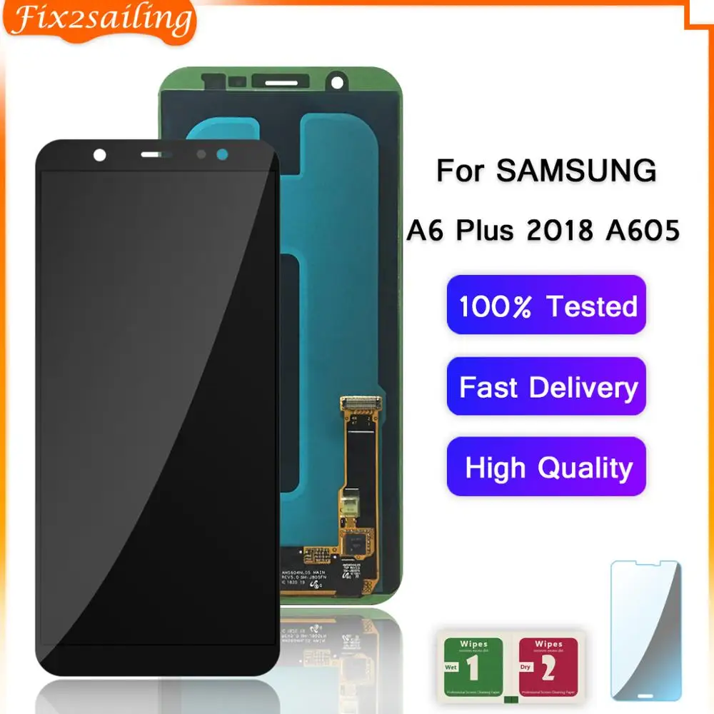 100% Tested Amoled Lcd Display For Samsung A6 Plus 2018 A605 For ...