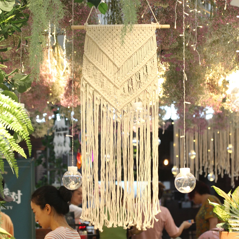 Woven Wall Hanging with Rainbow Decoration Bohemian Style Room Shop ...