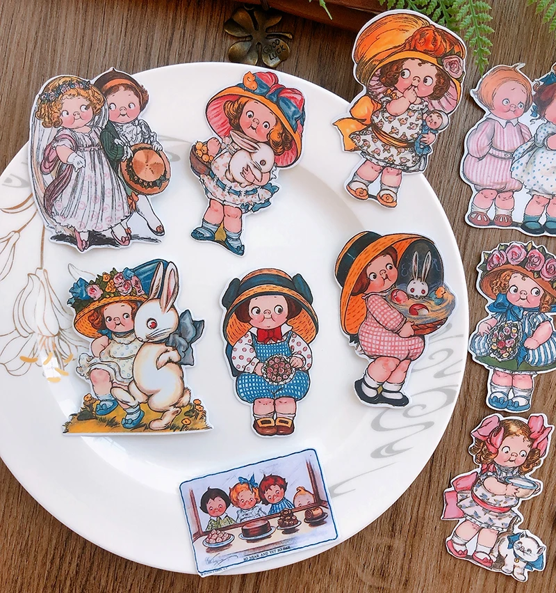 Doll Stickers - Vintage Stickers Journal Planner Scrapbooking ...