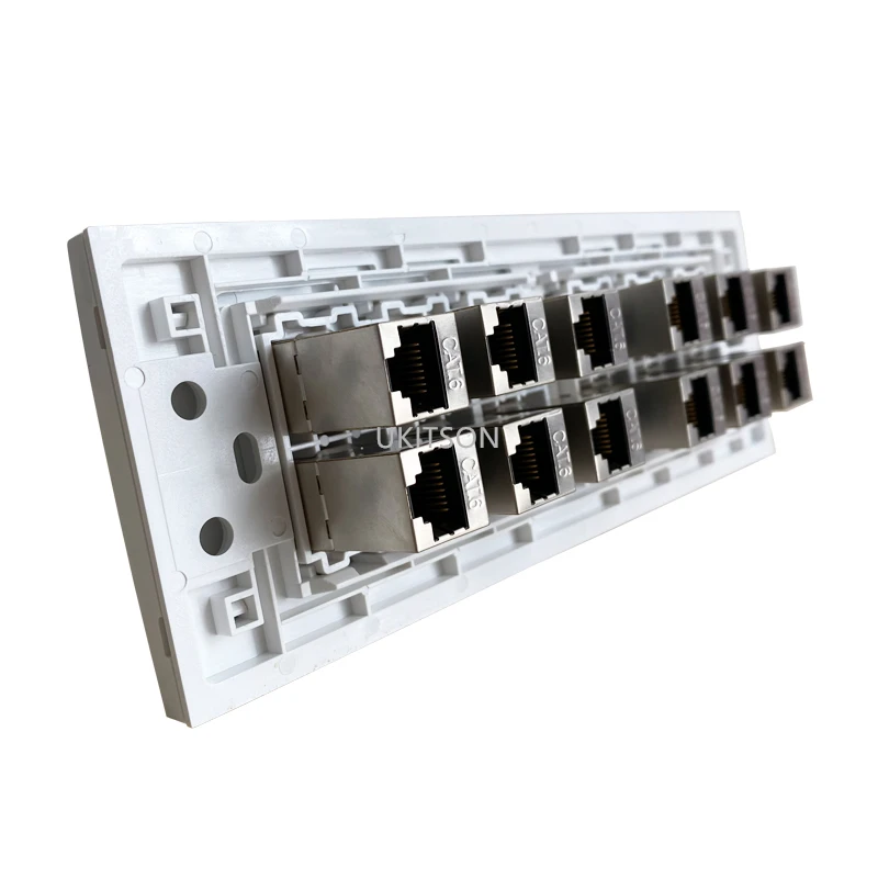 Shop Generic 12 Sockets Shield Cat6 Rj45 Wall Panel Connector Female To ...