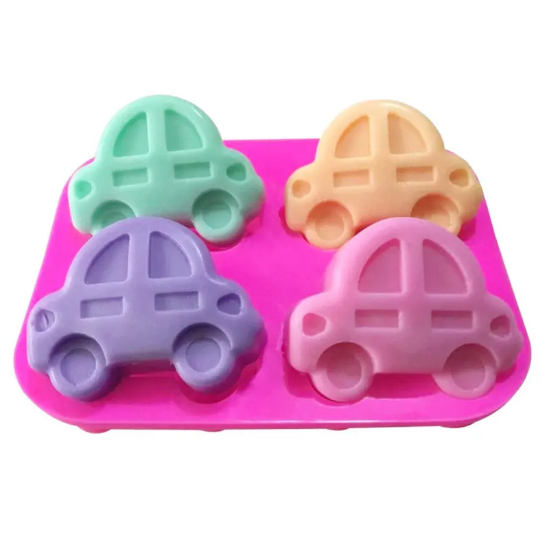 4 Cavity Car Silicone Mold Vehicle Silicone Mould Handmade Soap Car ...