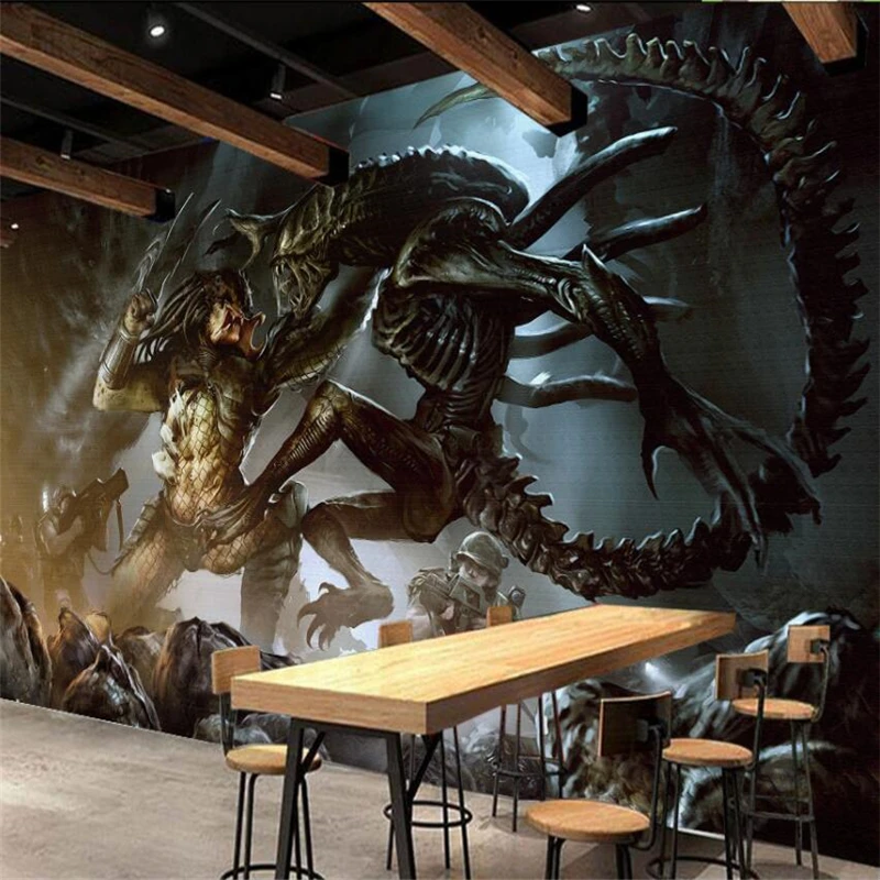 Diantu pintura de fondo de juego Alien vs. Predator, mural ...