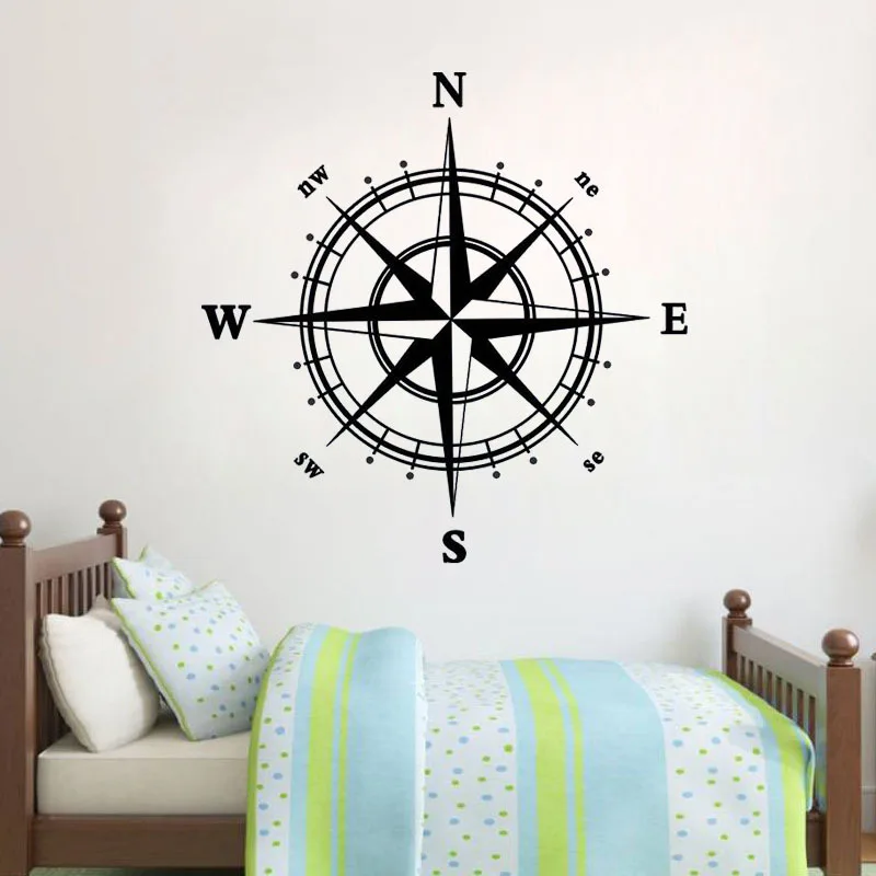 Art Design home decoration Vinyl Compass Wall Sticker removable house ...