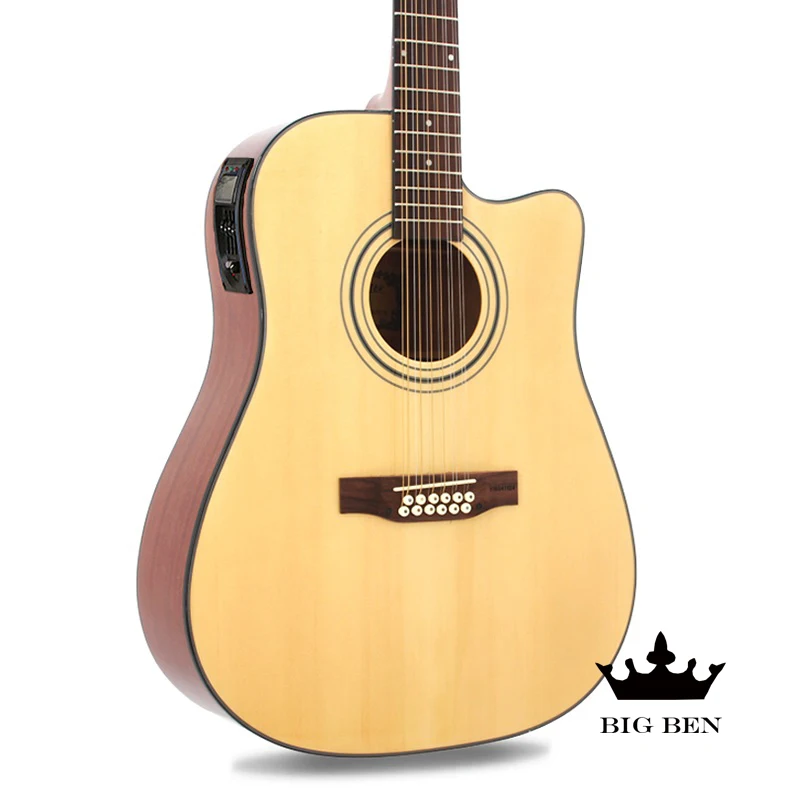 12-Strings-41inch-Guitar-Pickup-Wooden-Guitar-Cutaway-Guitar-Double ...