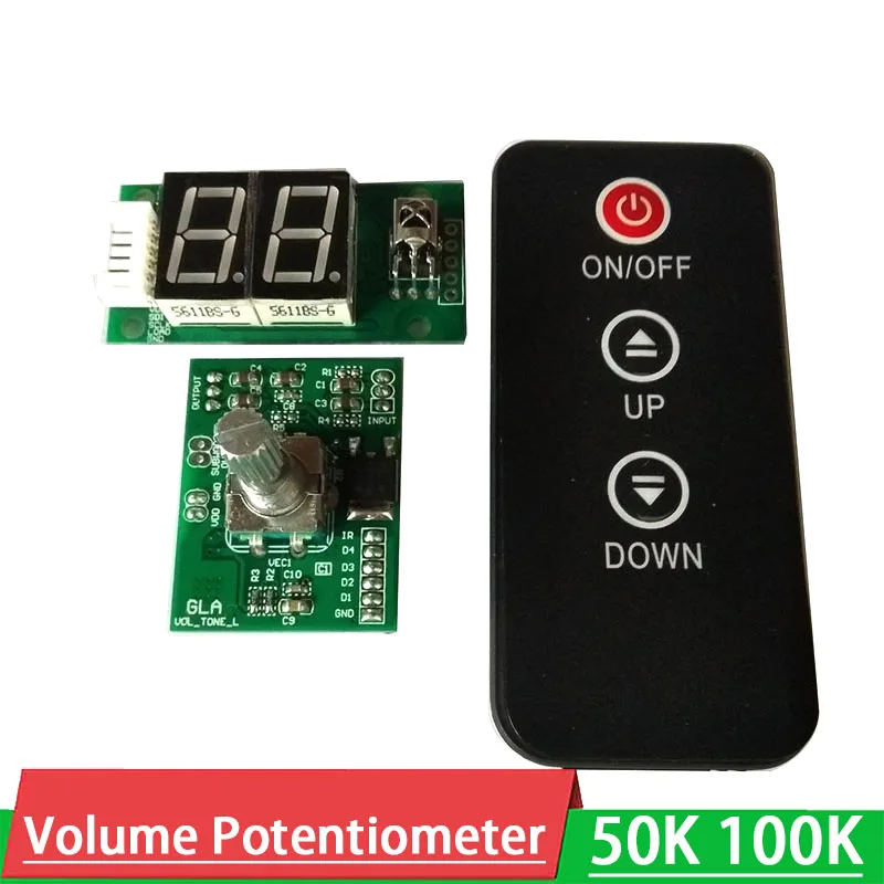 100K / 50K Double Digital Potentiometer Remote control volume Tone led ...