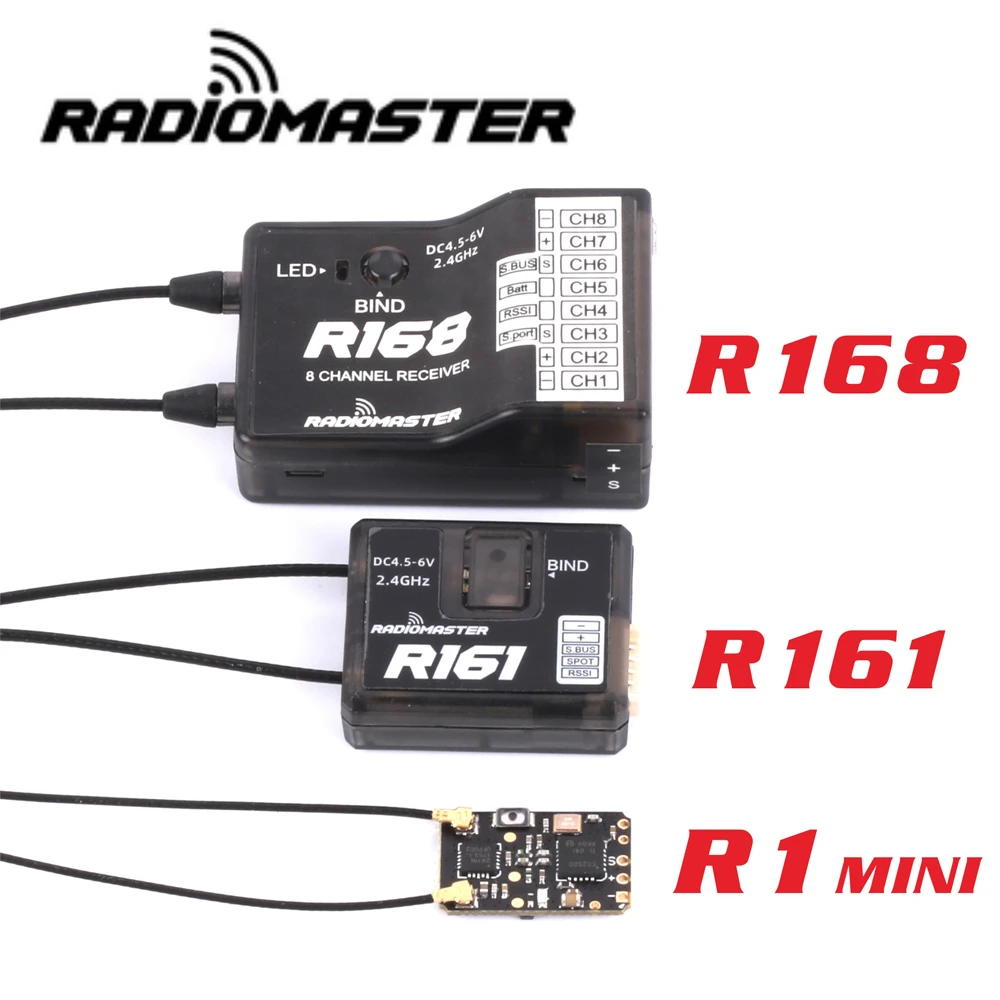 Radiomaster r1mini/r161/r168 2.4g 8ch/16ch d8/d16 mini receptor para ...