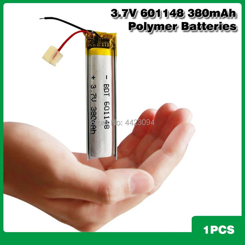 3.7v 380mah 601148 Lithium Polymer Li-po Rechargeable Li Ion Battery For Mp3 Mp4 Mp5 Gps Vedio ...
