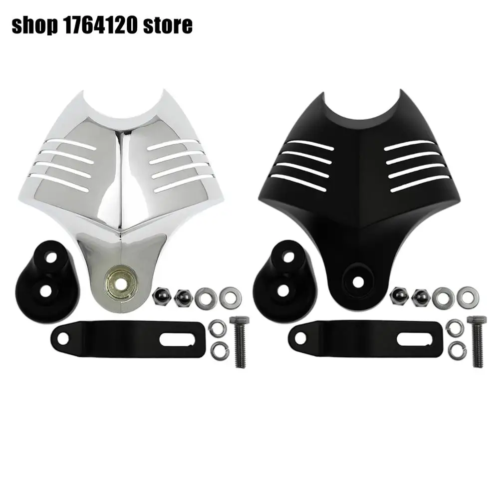 Motorcycle-V-shield-Stock-Cowbell-Horn-Cover-Aluminum-For-Harley-Dyna ...