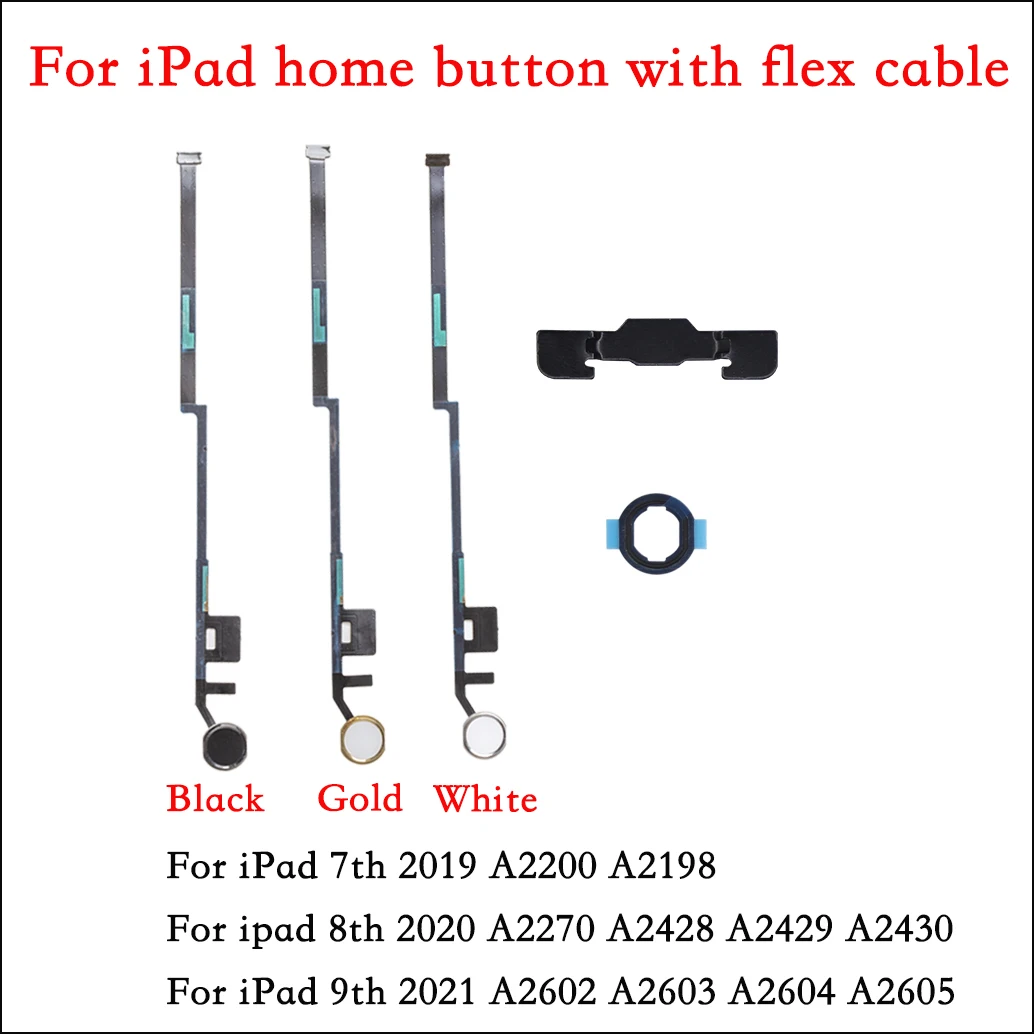 Home-Button-with-Flex-Cable-For-iPad-7-8-9th-2019-A2197-A2198-A2200 ...