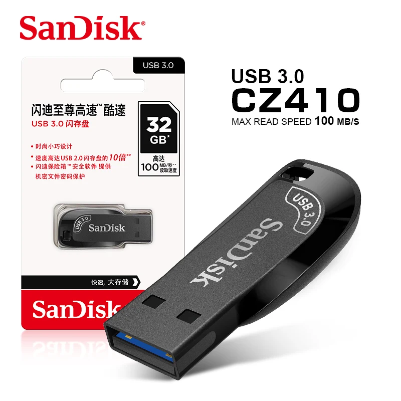 Sandisk Usb3.0 Flash Drive 32gb 64gb 128gb 256gb Cz410 Ultra Shift ...
