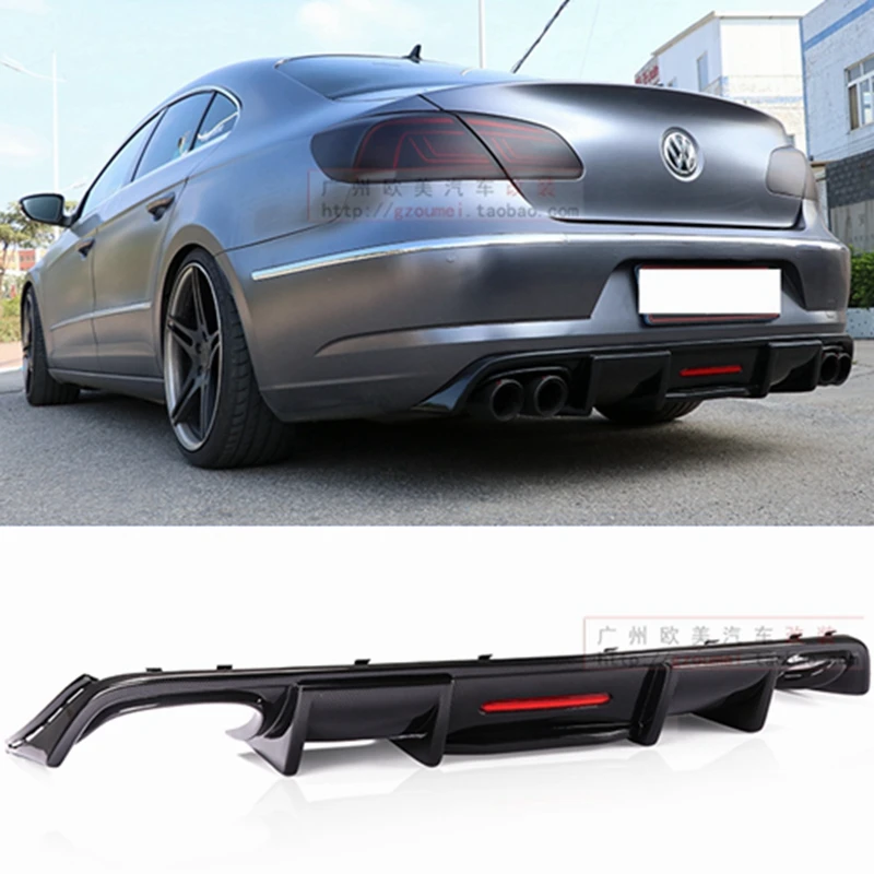 Carbon Fiber Rear Lip With LED Light for Volkswagen Passat CC VW CC ...